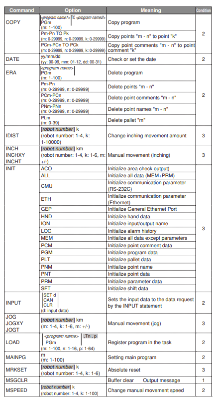 RCX340: How do I use online commands? – Yamaha Robotics Support